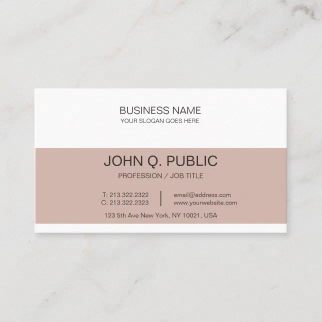 Minimalistic Company Elegant Harmonic Colors Plain Business Card | Zazzle