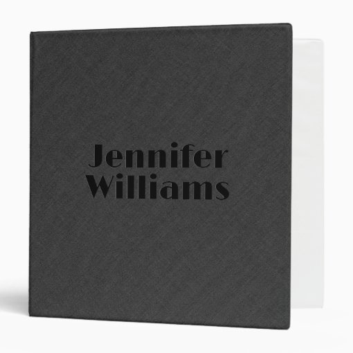 Minimalistic Dark-Gray Linen Texture 3 Ring Binder | Zazzle
