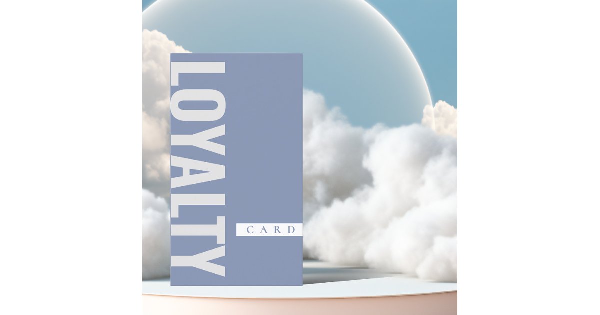 Minimalistic Elegant Dusty Blue Loyalty Card | Zazzle