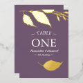 Minimalistic Elegant Purple Table Number Foil Card | Zazzle