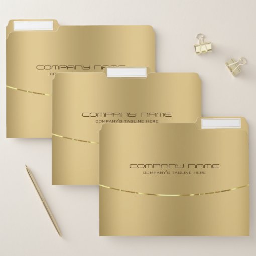 Minimalistic Faux Gold Background File Folder | Zazzle