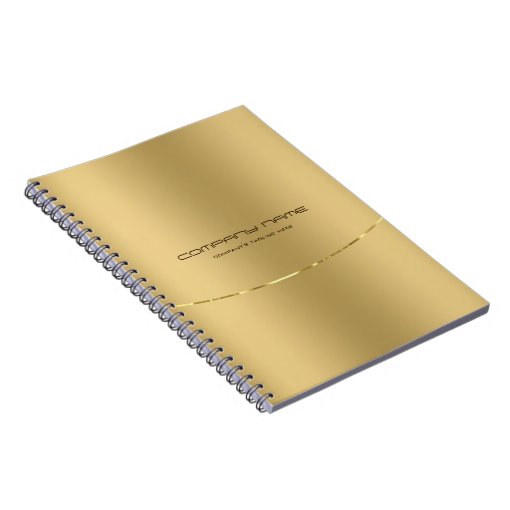 Minimalistic faux metallic gold texture background notebook | Zazzle