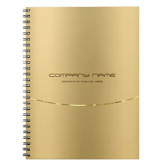 Minimalistic faux metallic gold texture background notebook | Zazzle
