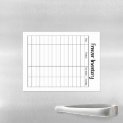 Minimalistic Freezer Inventory Magnetic Dry Erase Sheet | Zazzle