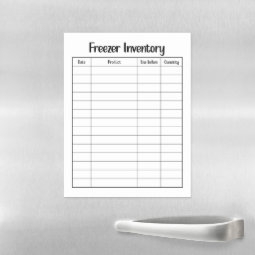Minimalistic Freezer Inventory Magnetic Dry Erase Sheet | Zazzle