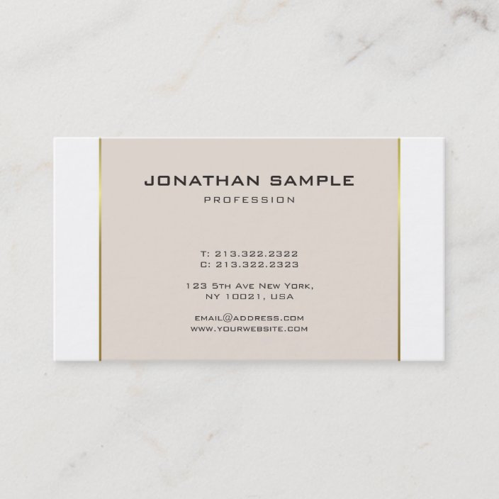 Minimalistic Glamour Design Trendy Gold Plain Business Card | Zazzle
