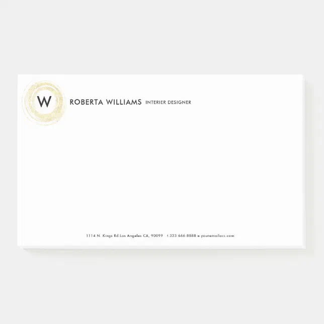 Minimalistic Glitter Circle Logo Post-it Notes | Zazzle