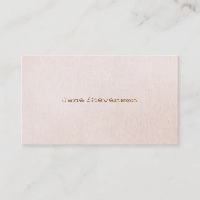 Minimalistic is Sweet Light Pink Linen Look Business Card | Zazzle