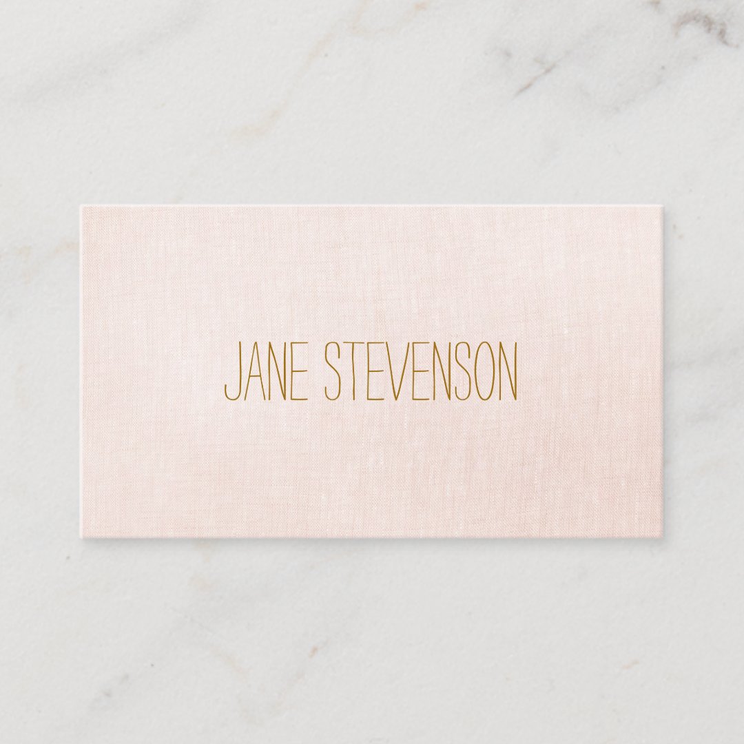 Minimalistic is Sweet Light Pink Linen Look Business Card | Zazzle