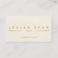 Minimalistic Ivory White Creamy Gold Professional Business Card | Zazzle