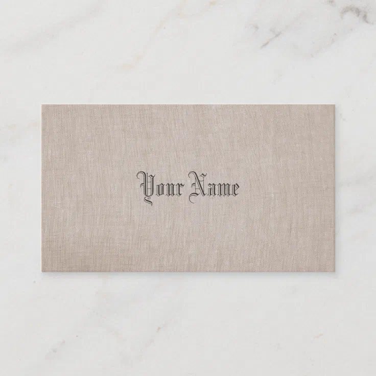 Minimalistic Linen Business Card | Zazzle