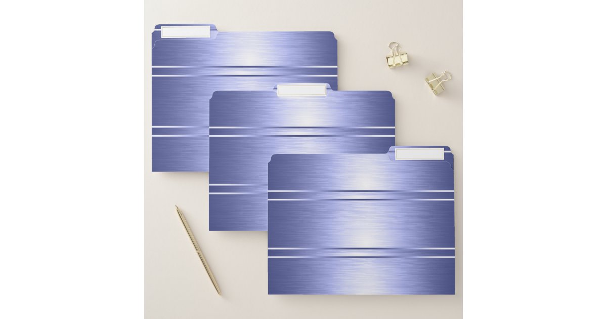 Minimalistic Metallic-blue texture File Folder | Zazzle