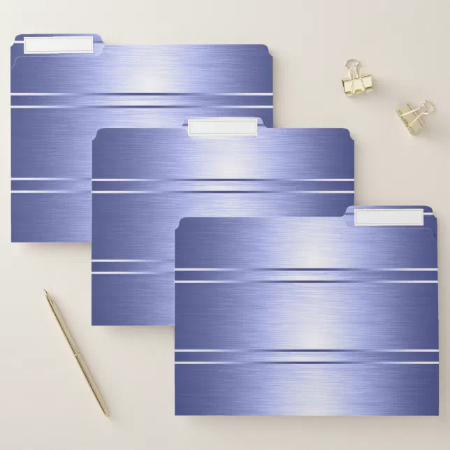 Minimalistic Metallic-blue texture File Folder | Zazzle
