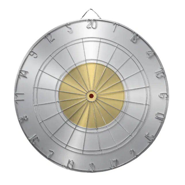 Minimalistic Metallic Gold and Silver Texture Dart Board | Zazzle