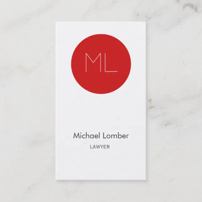 Minimalistic modern Business Card red circle | Zazzle