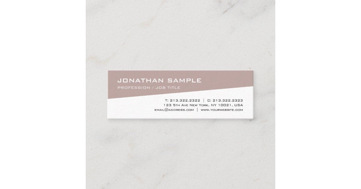 Minimalistic Modern Elegant Design Trendy Plain Mini Business Card | Zazzle