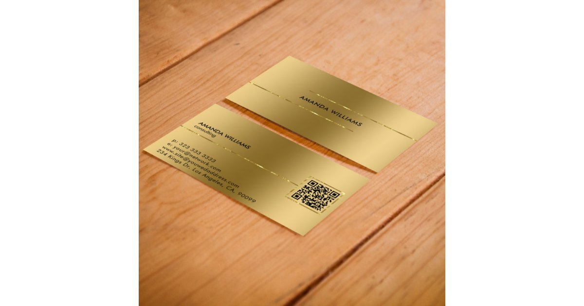 Minimalistic Modern Metallic Gold Design Business Card | Zazzle