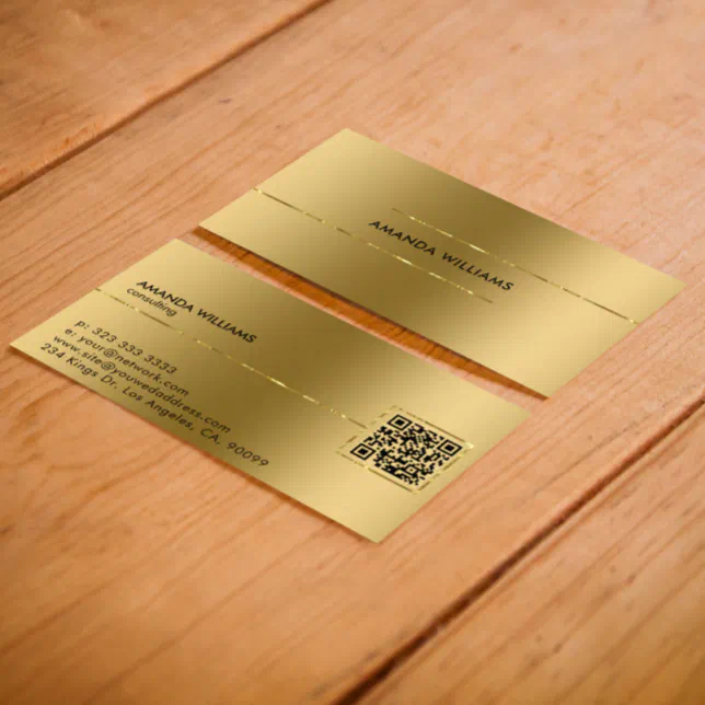 Minimalistic Modern Metallic Gold Design Business Card | Zazzle