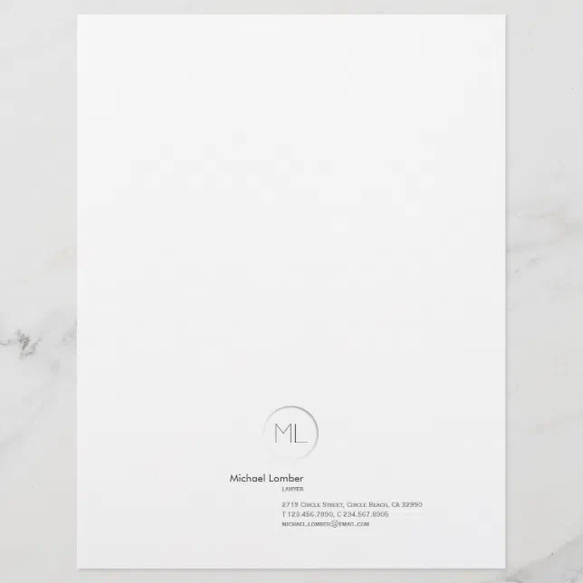 Minimalistic Modern Monogram Business Letterhead | Zazzle