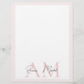 Minimalistic Monogram Initial & Name Pastel Pink Letterhead | Zazzle