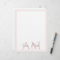 Minimalistic Monogram Initial & Name Pastel Pink Letterhead | Zazzle