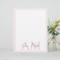 Minimalistic Monogram Initial & Name Pastel Pink Letterhead | Zazzle