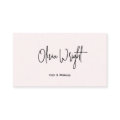 Minimalistic Pastel Pink, Signature Script, Bus Business Card | Zazzle