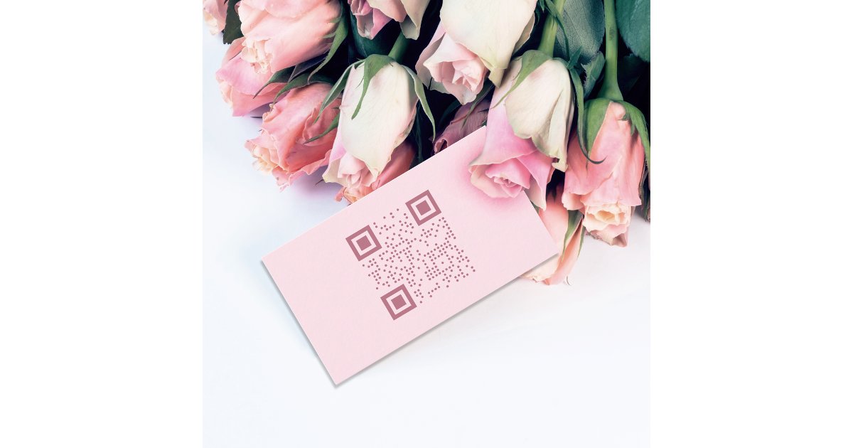 Minimalistic Pink QR Code Business Card | Zazzle