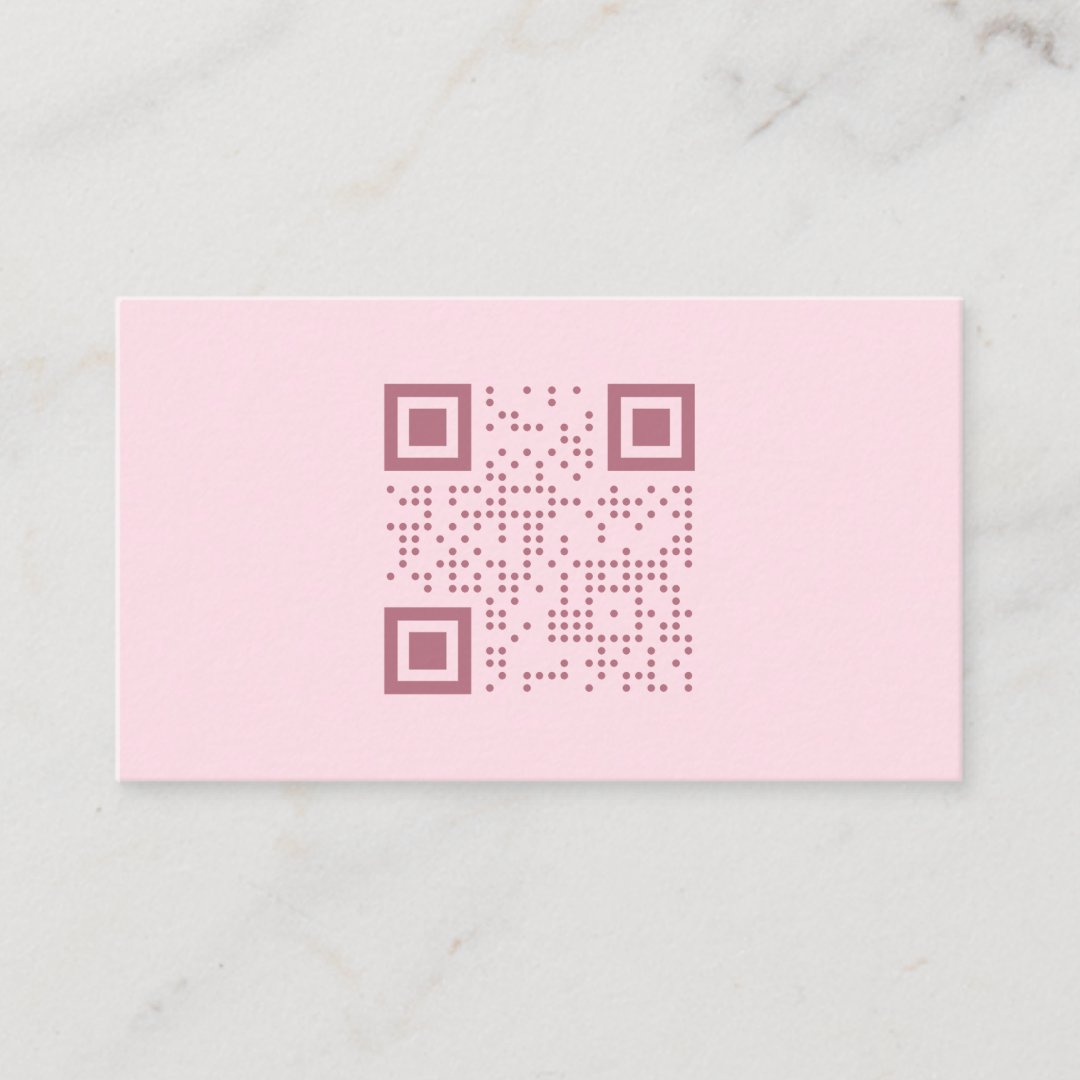 Minimalistic Pink QR Code Business Card | Zazzle
