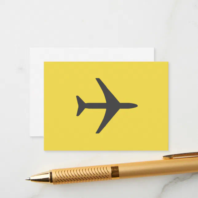 Minimalistic Plane Airplane Aviation Fly Enclosure Card | Zazzle