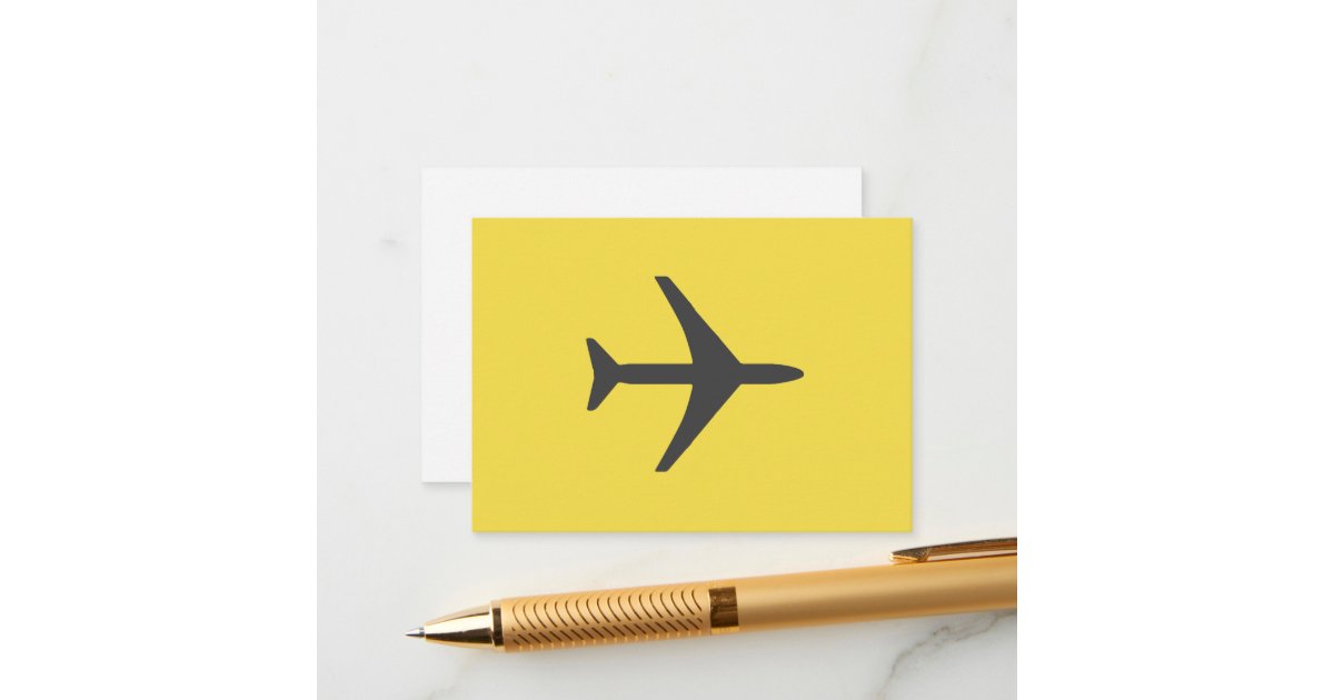 Minimalistic Plane Airplane Aviation Fly Enclosure Card | Zazzle
