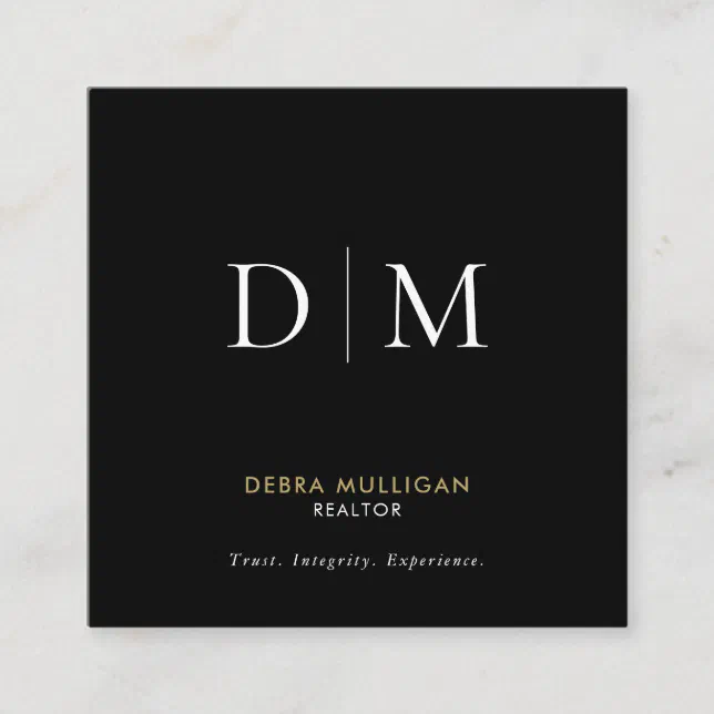 Minimalistic Realtor Square Business Card | Zazzle