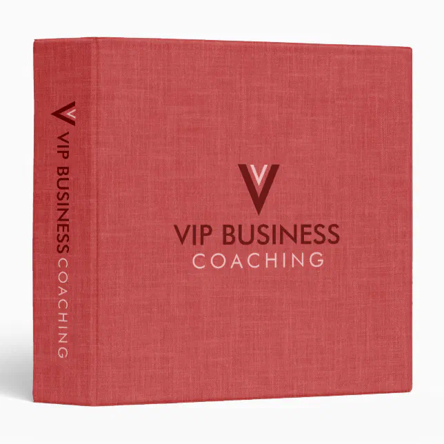 Minimalistic Red Linen Texture 3 Ring Binder | Zazzle