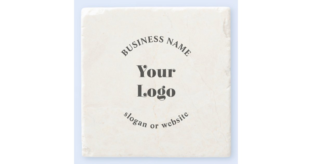 Minimalistic Retro-Modern Template for Your Logo Stone Coaster | Zazzle