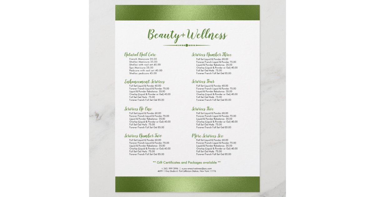Minimalistic Shimmering Green Background Flyer | Zazzle