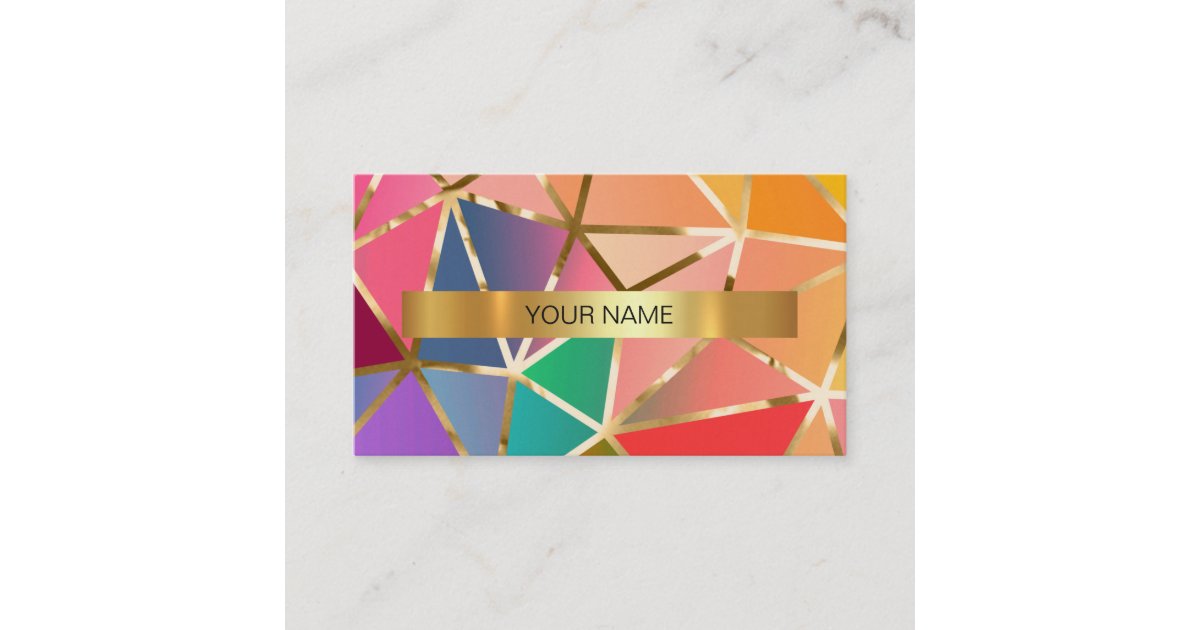 Minimalistic Shiny Gold Rainbow Vip Business Card | Zazzle