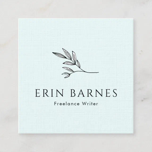 Minimalistic Simple Hand Drawn Tree Branch Square Business Card | Zazzle