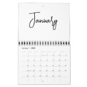 Minimalistic Simple Script Writing Months any year Calendar | Zazzle