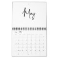 Minimalistic Simple Script Writing Months any year Calendar | Zazzle