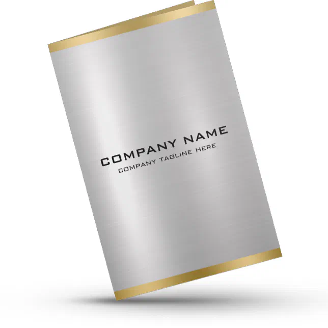 Minimalistic Slick Silver & Gold Metallic Texture Pocket Folder | Zazzle