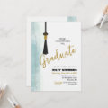 Minimalistic Teal Graduation Invitation | Zazzle