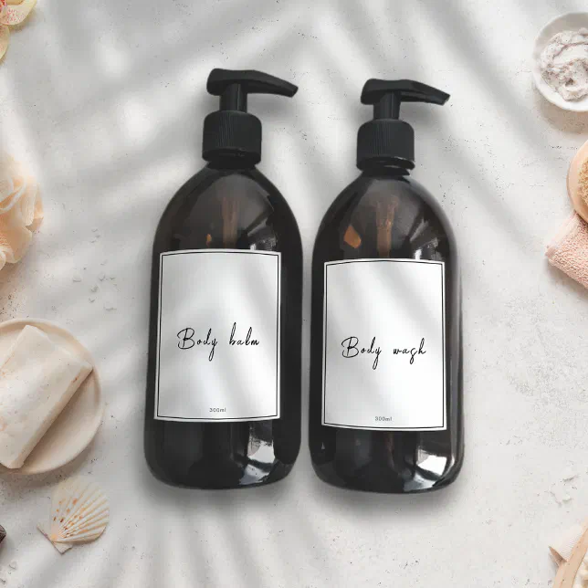 Minimalistic Waterproof Editable Bathroom Labels | Zazzle