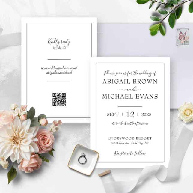 Minimalistic Wedding Invitation | Zazzle