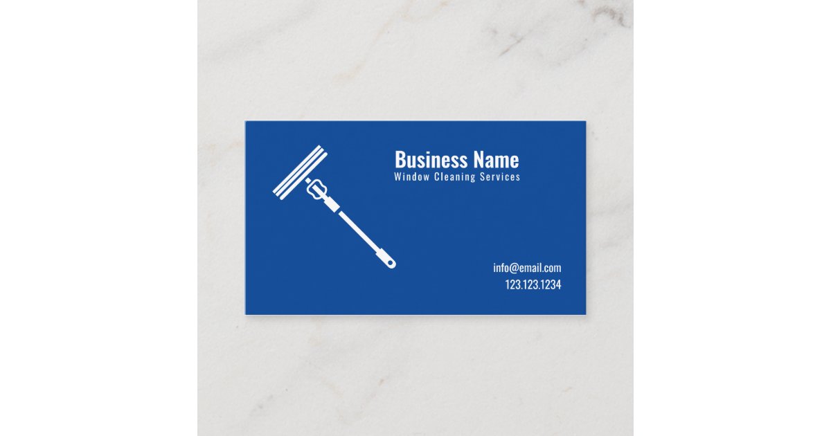 Minimalistic White and Blue Window Cleaning Business Card | Zazzle