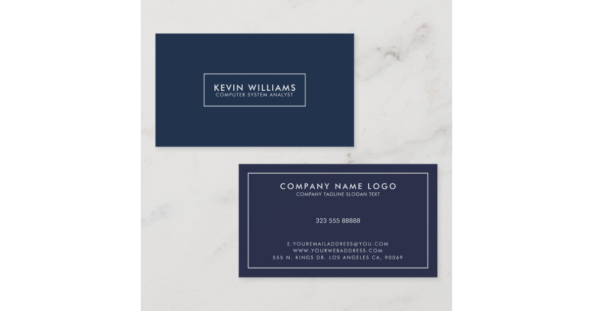 Minimalistic white border frame business card | Zazzle