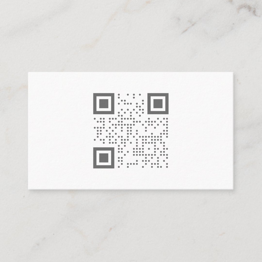 Minimalistic White QR Code Business Card | Zazzle