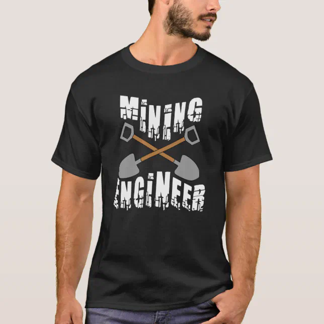 Mining Engineer Crossed Shovels T-Shirt | Zazzle