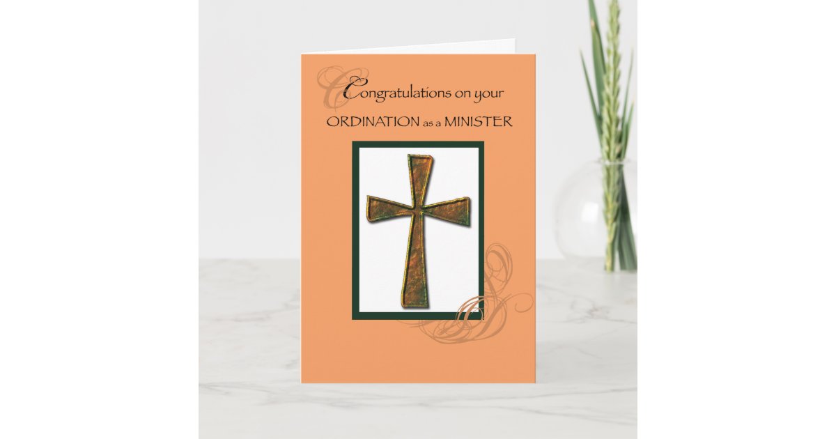 Minister Ordination Congratulations Cross Card | Zazzle.com