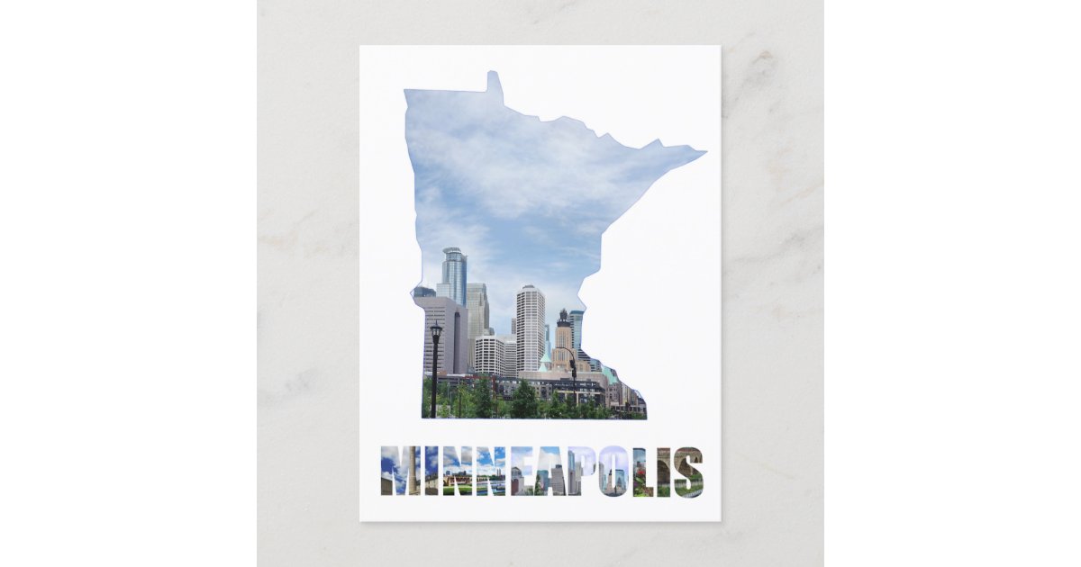 Minneapolis Minnesota City Skyline Travel Postcard | Zazzle