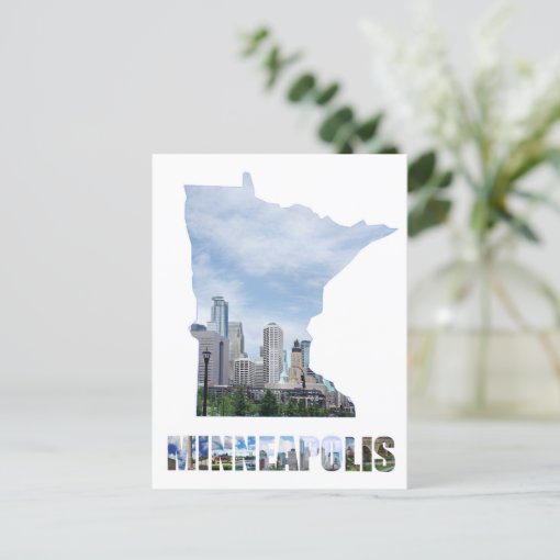 Minneapolis Minnesota City Skyline Travel Postcard | Zazzle